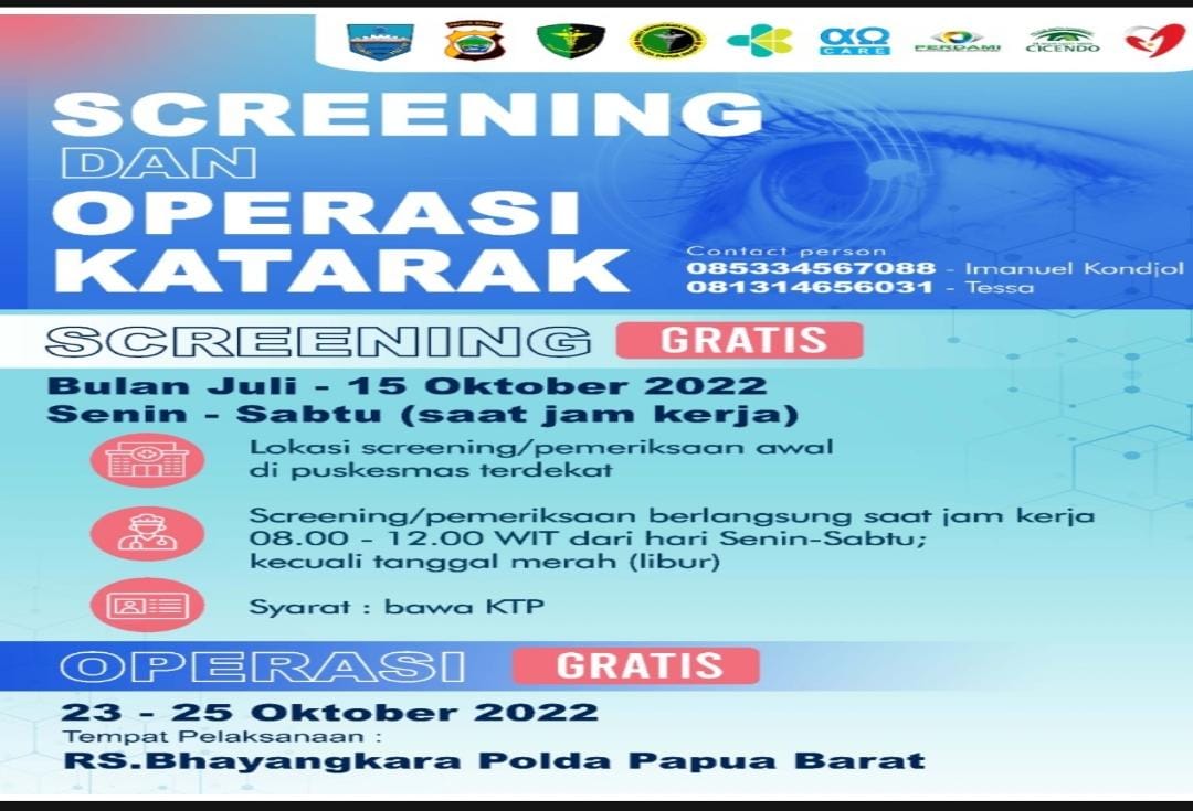 Ayo !! Bulan Oktober ini, Polda Papua Barat Gelar Screening & Operasi ...