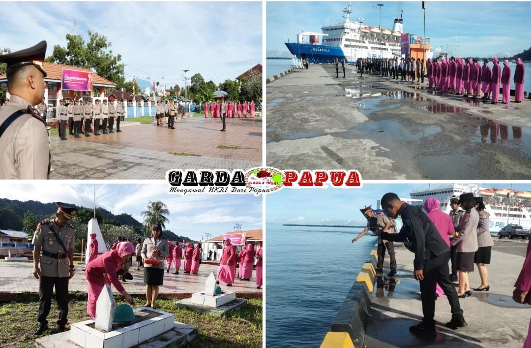 Jelang HUT Bhayangkara ke-78, Polres Kaimana gelar Tabur Bunga di Taman Makam Pahlawan – Garda Papua